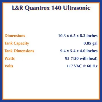 L&R Quantrex 140 Ultrasonic Cleaner No Heat Model 311 With Basket Included