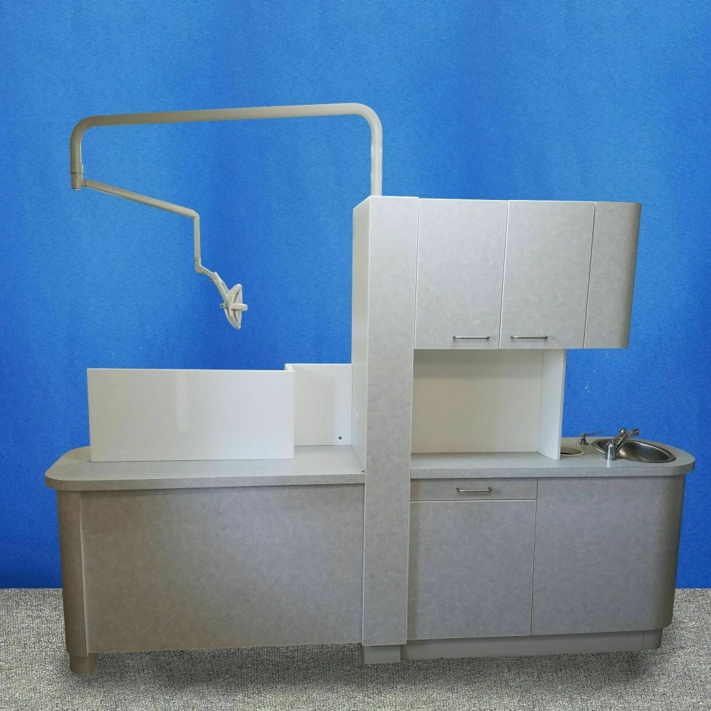 Pelton and Crane Center Island Cabinet Model C-12 and Dental Light