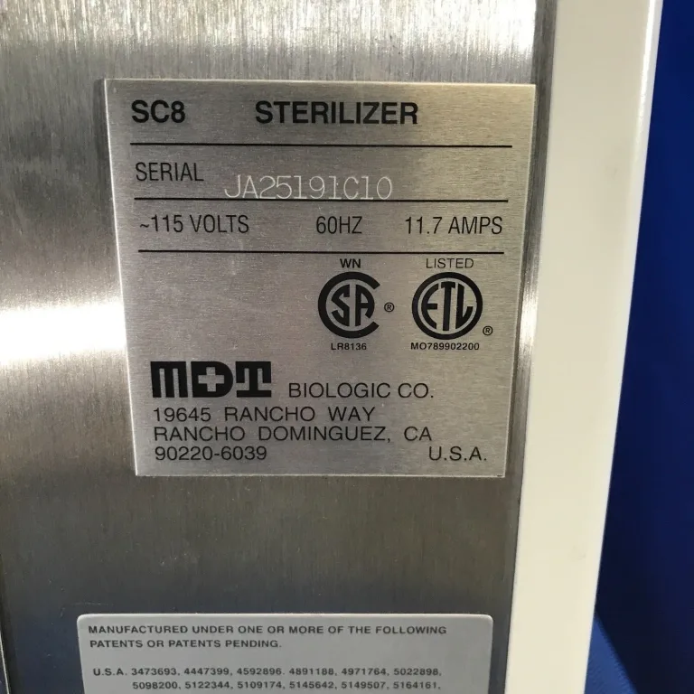 MDT Harvey Hydroclave Sterilizer SC8 Tabletop Autoclave